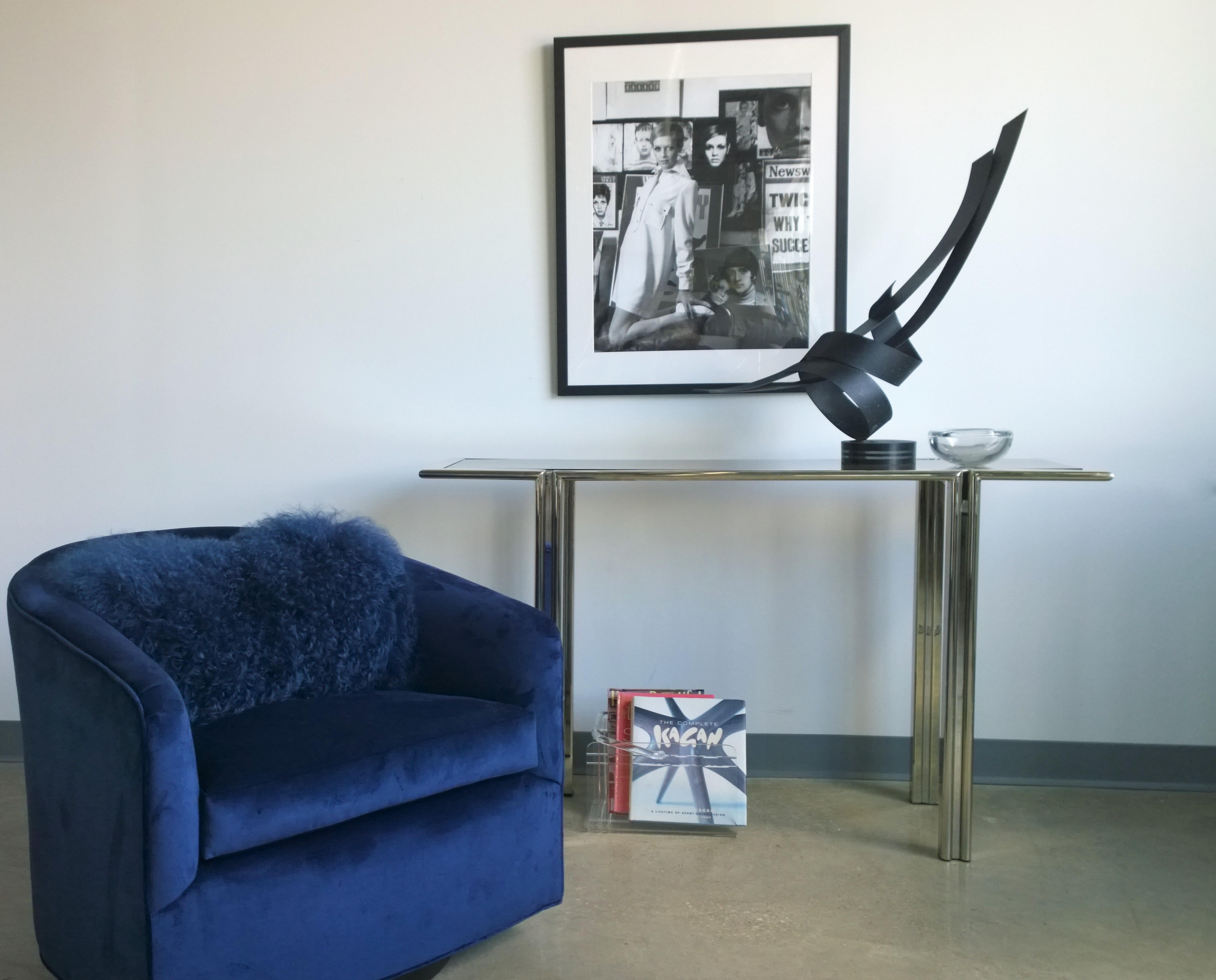 20th Century Abstract Sculpture in Black Textured Iron Metal by John ...