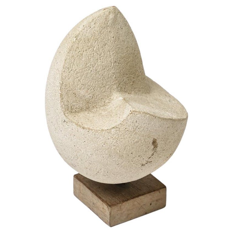 20th Century Abstract White Stoneware Ceramic Sculpture by M. Marie ...
