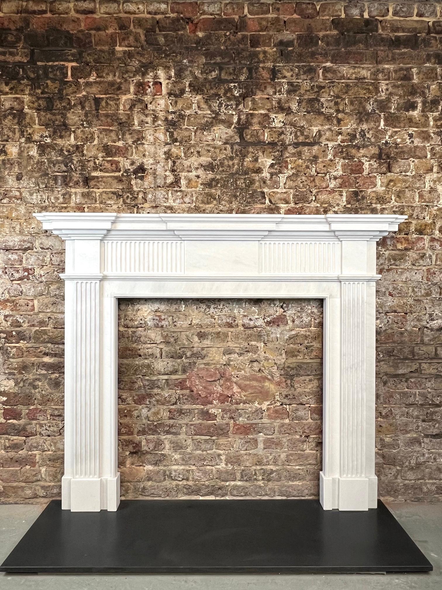 20th Century Adam Style Marble Fireplace Mantlepiece For Sale at 1stDibs