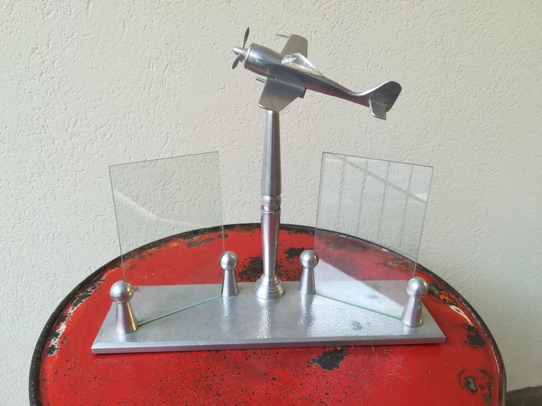 20th Century Airplane Double Photo Frame Aluminum, 1940s at 1stDibs