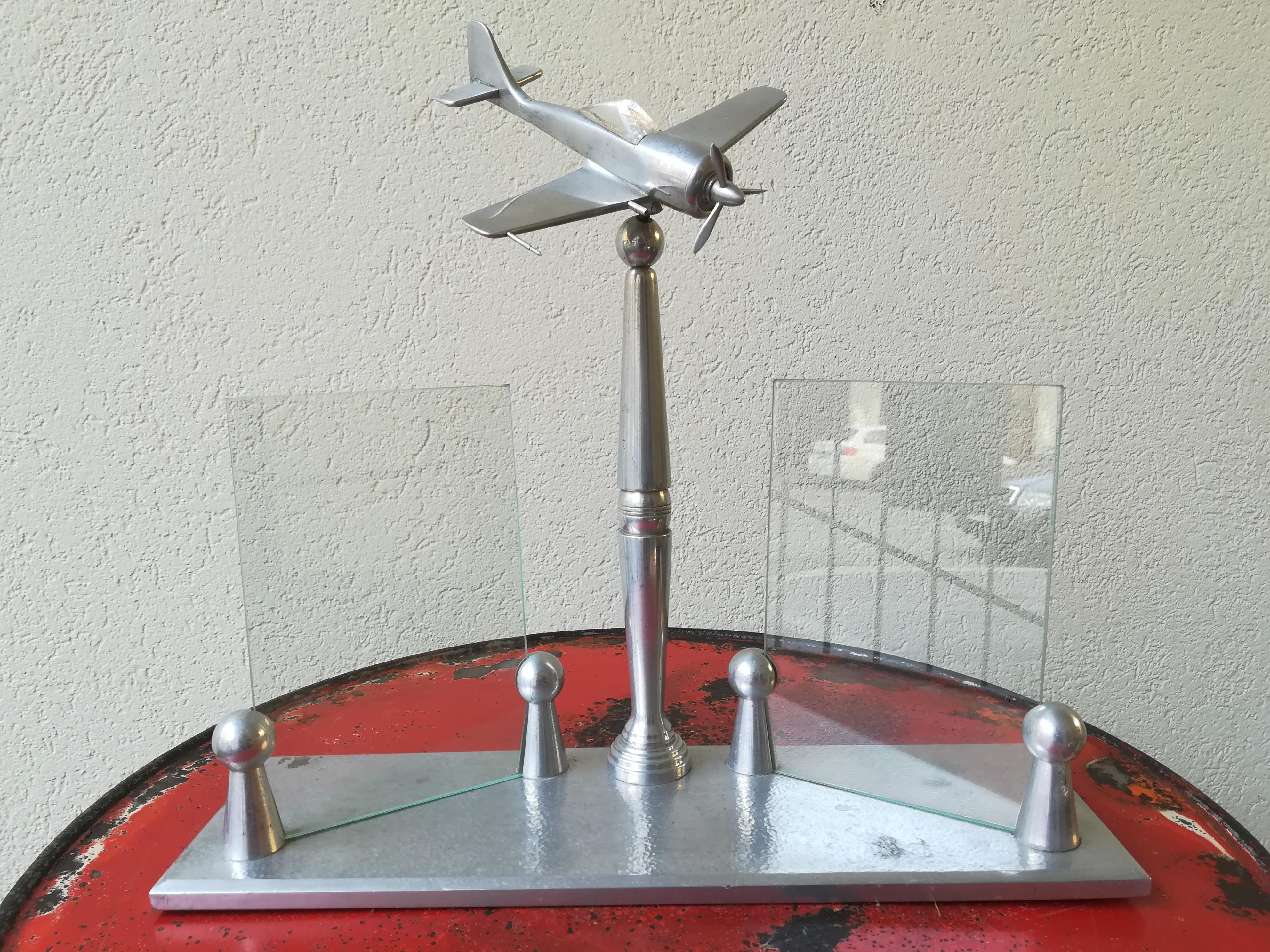 20th Century Airplane Double Photo Frame Aluminum, 1940s at 1stDibs