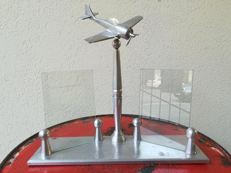 20th Century Airplane Double Photo Frame Aluminum, 1940s at 1stDibs