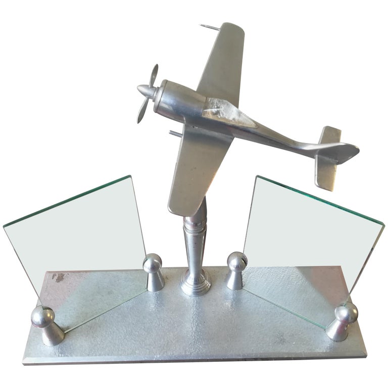 20th Century Airplane Double Photo Frame Aluminum, 1940s at 1stDibs