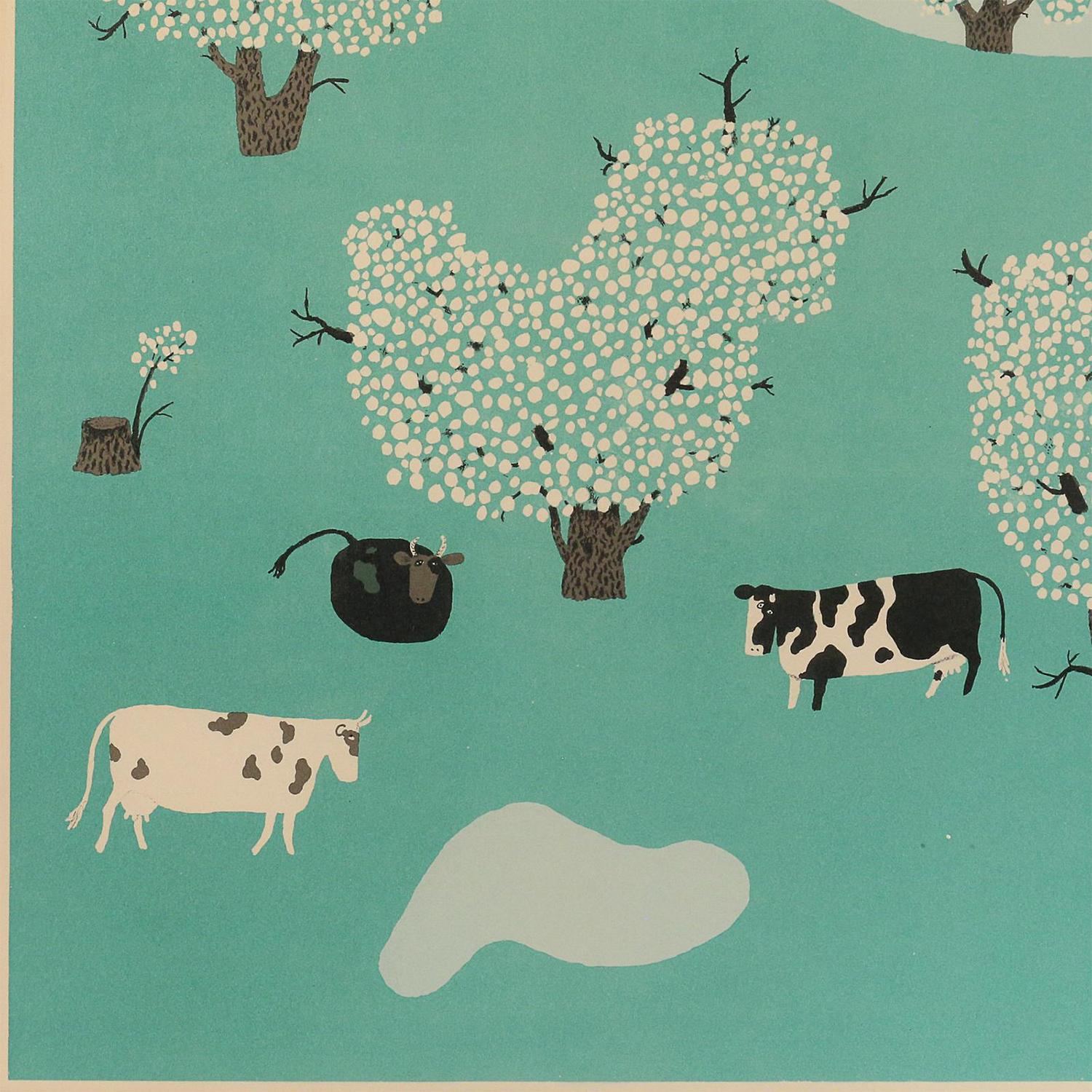 20th Century American Landscape Color Lithography, Blossom Time by ...