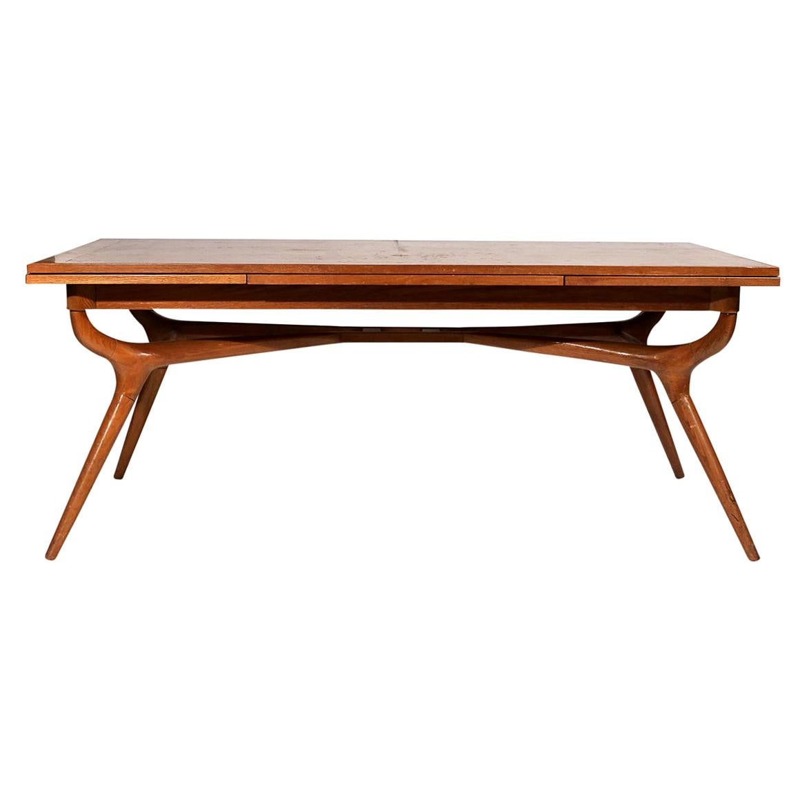 Romweber Ornate Burl Wood French Carved Extension Dining Table at 1stDibs