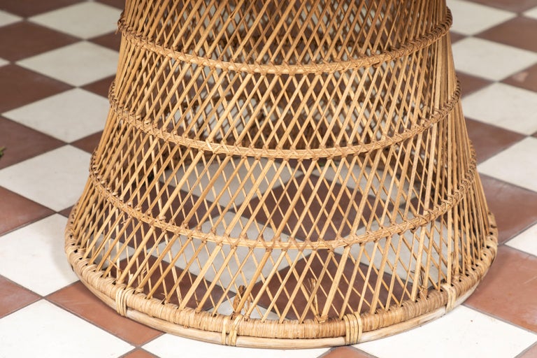 20th Century American Rattan Dining Table with 4 Chairs at 1stDibs