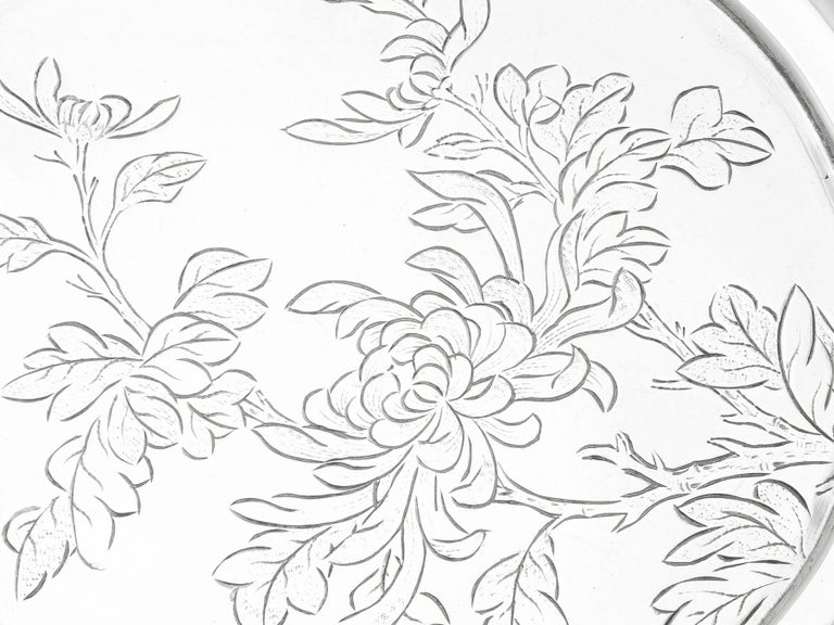 20th Century Antique Chinese Export Silver Salver by Wing Fat, Circa ...