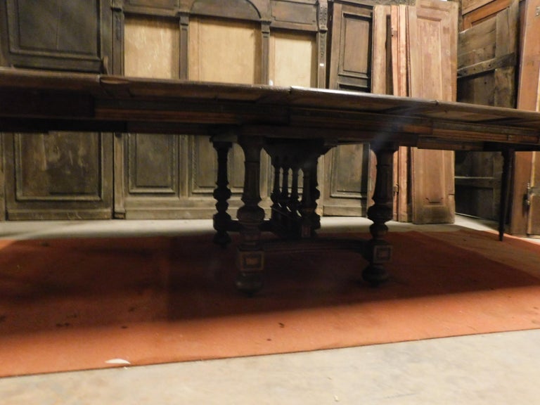 20th Century Antique Extendable Table with Small Wheels at 1stDibs