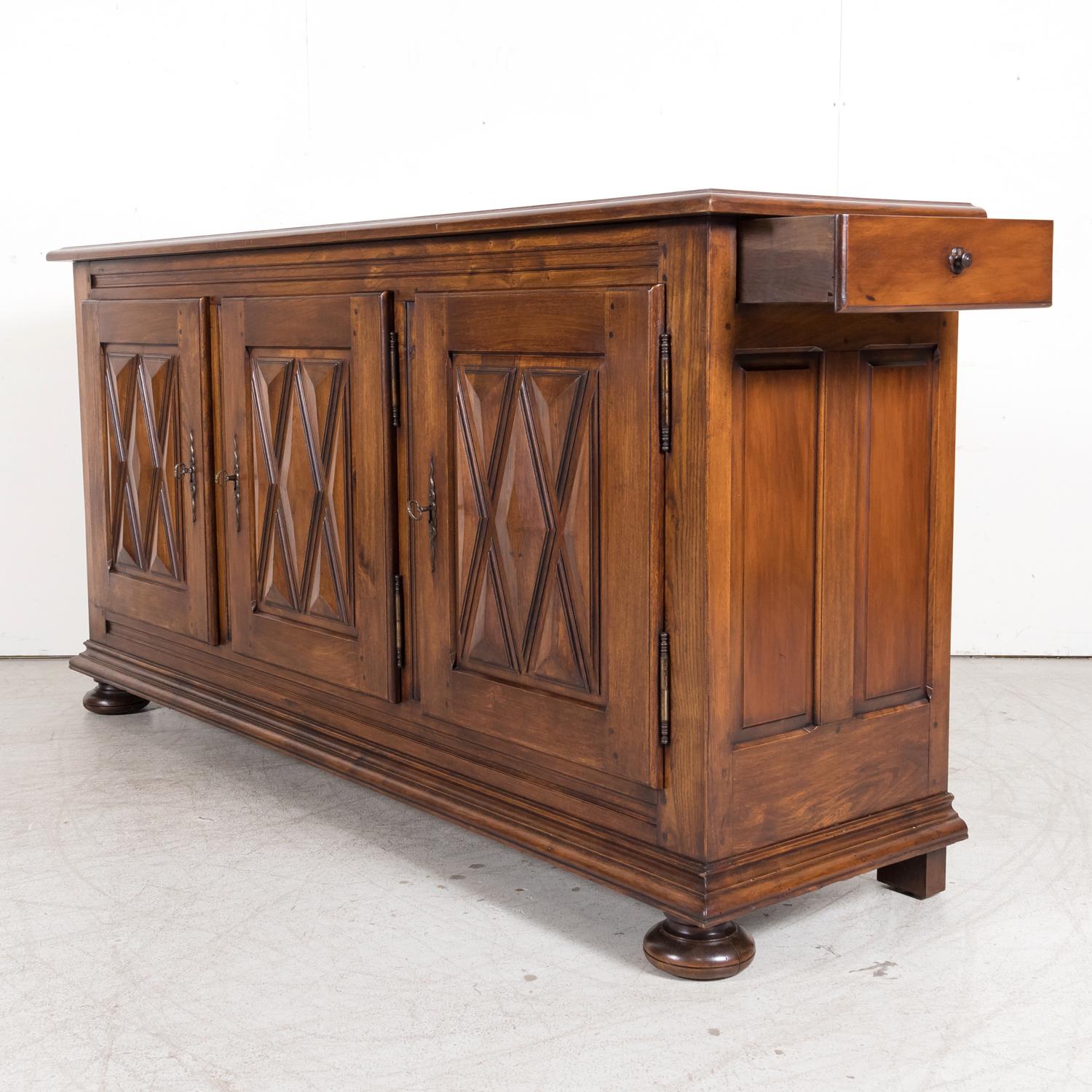 20th Century Antique French Country Louis XIII Style Chestnut Enfilade ...