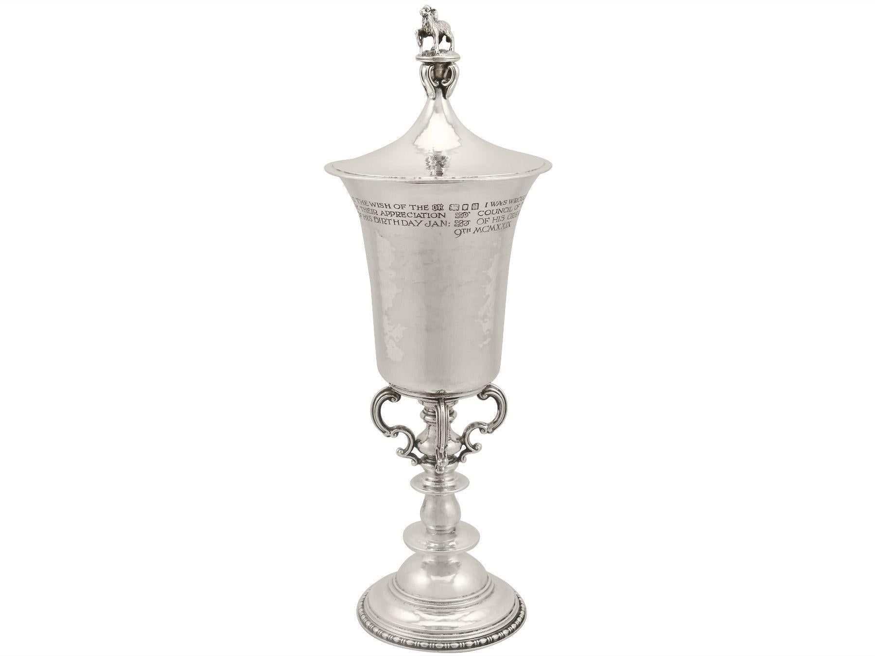 Antique Sterling Silver Cup and Cover by Omar Ramsden For Sale at 1stDibs