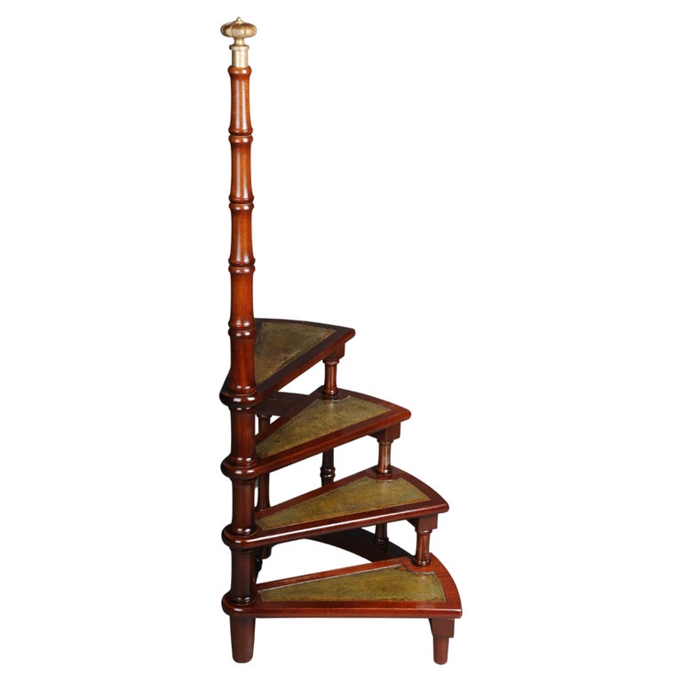 20th Century Antique Library Ladder/Step Ladder, Mahogany England For ...