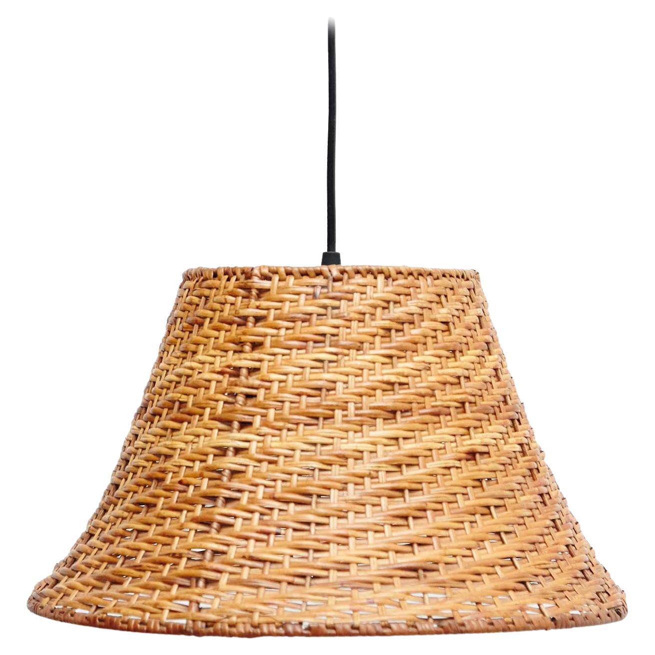 20th Century Antique Rattan Ceiling Lamp For Sale at 1stDibs