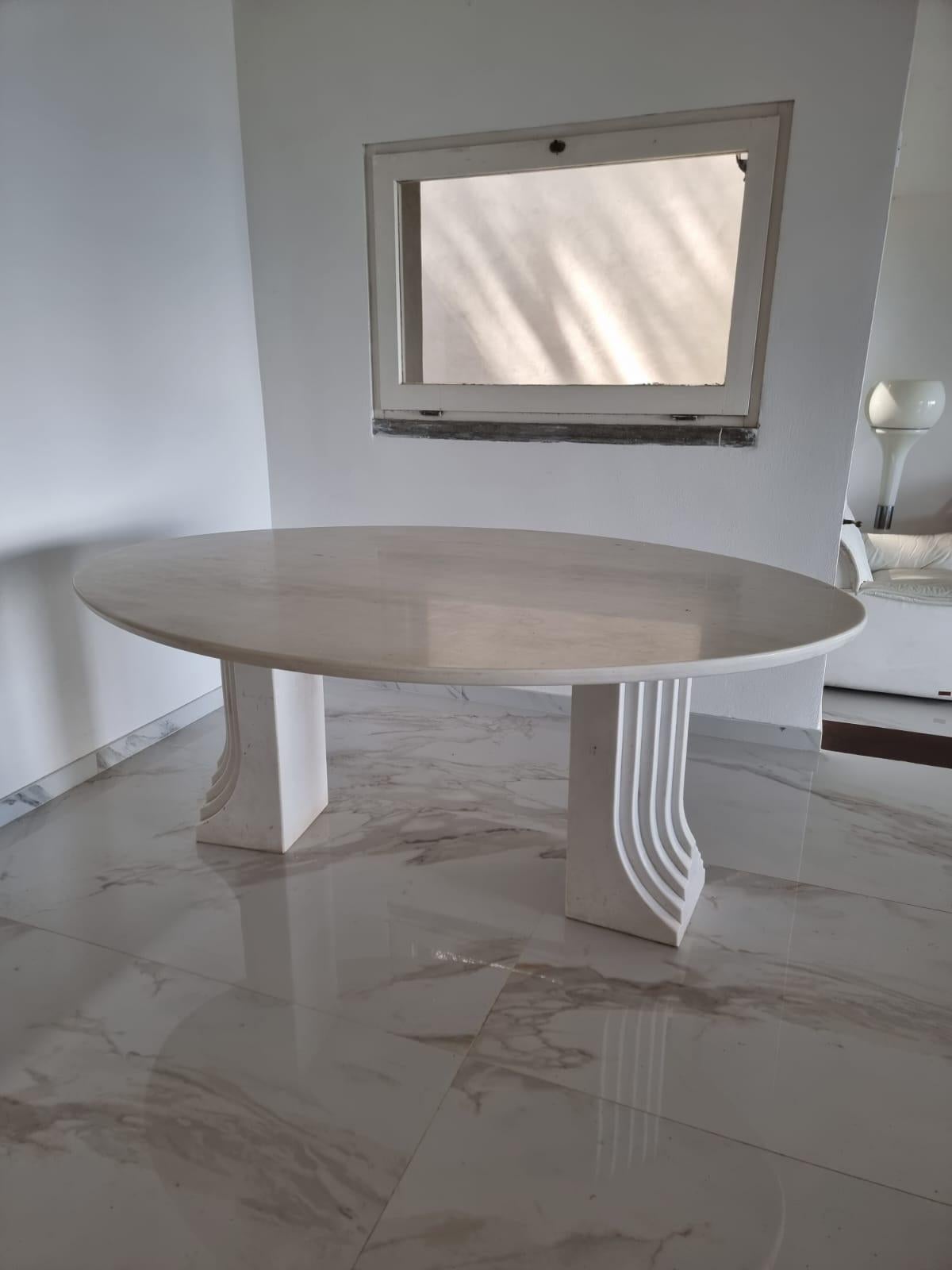 20th Century Samo Table in White Carrara Marble Designed by Carlo ...