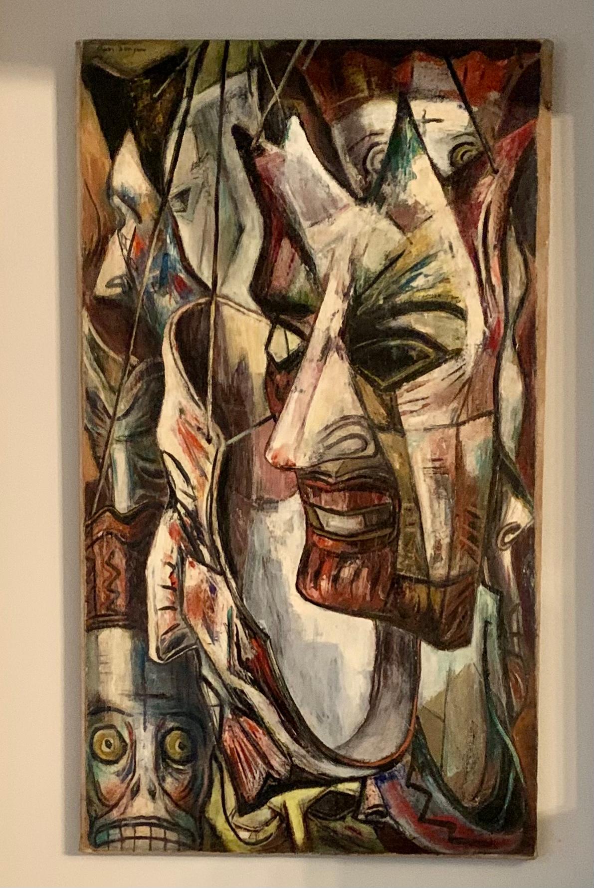 20th Century Art Deco Abstract Oil Painting by Burr Singer C.1930 For ...