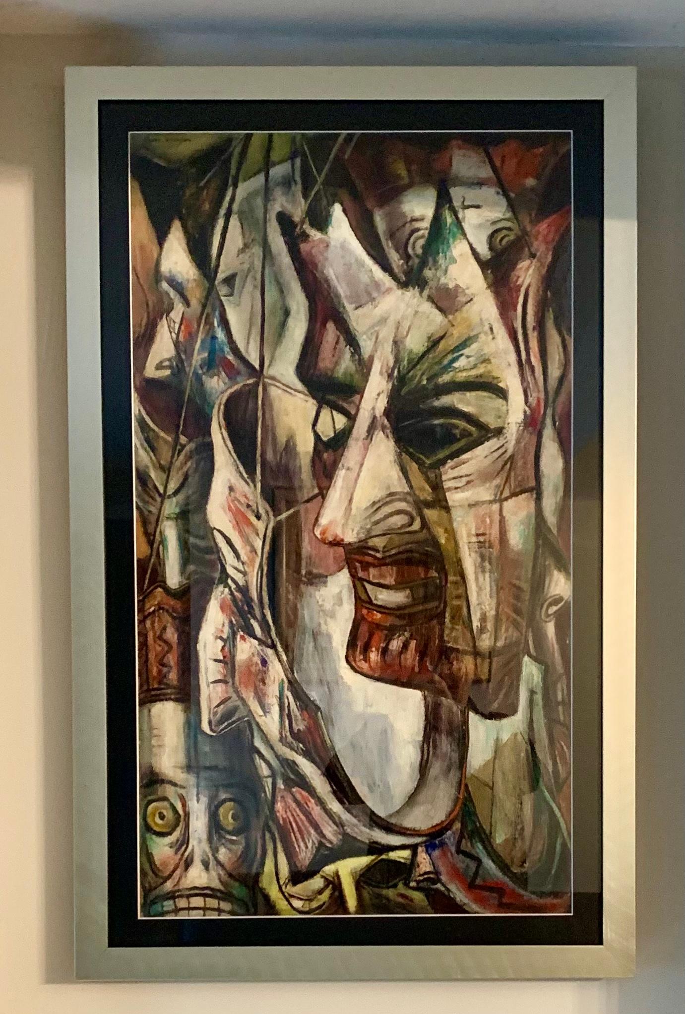 20th Century Art Deco Abstract Oil Painting by Burr Singer C.1930 For ...