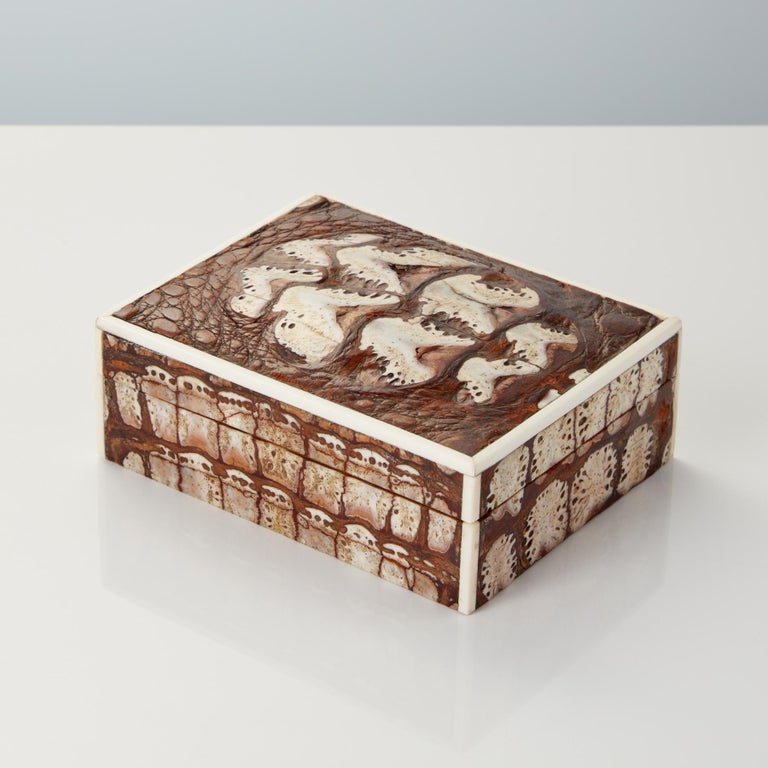 20th Century Art Deco Crocodile Box with Fossilised Surface England ...