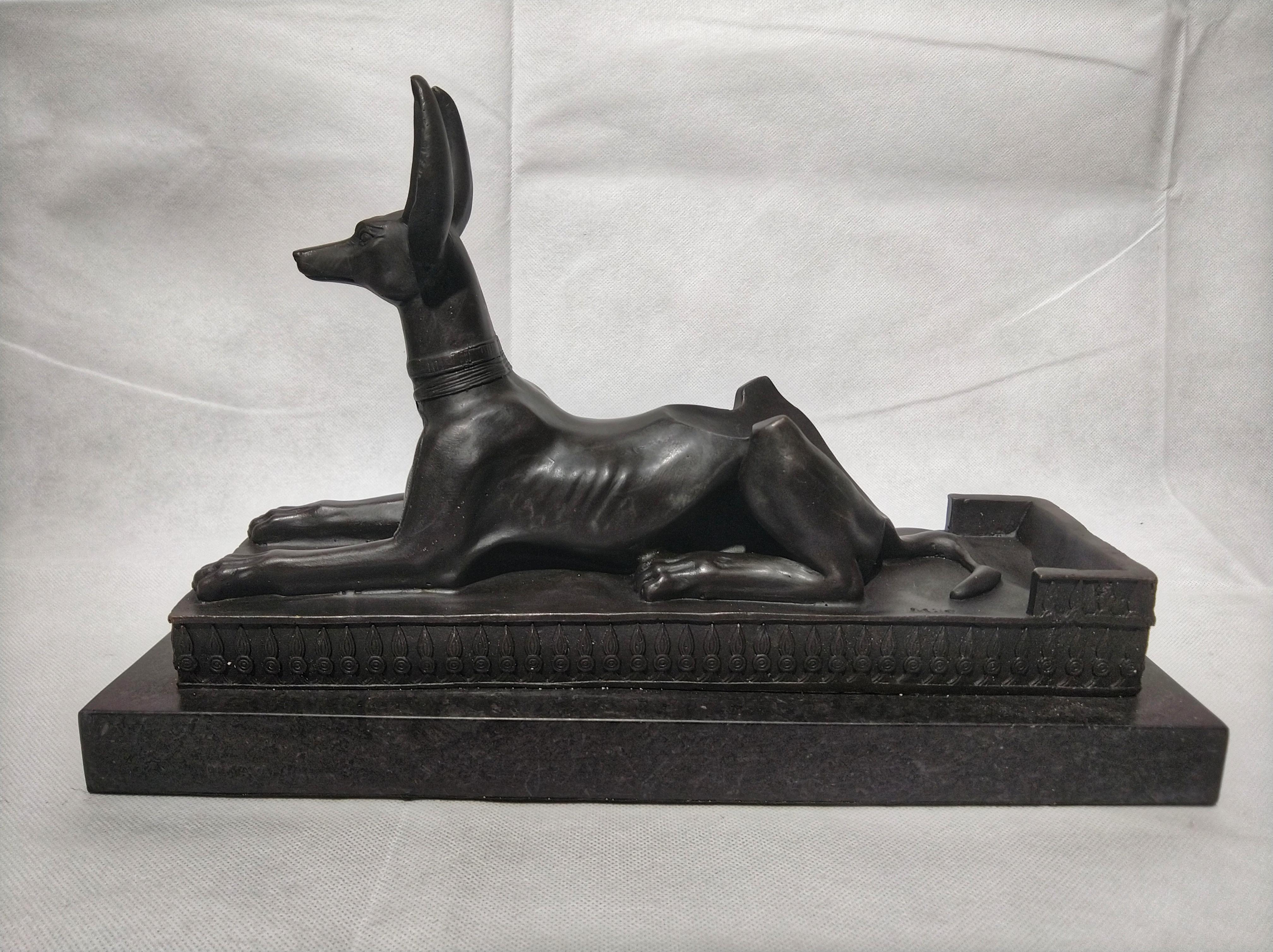 20th Century Sculpture Figure Bronze Anubis Sphinx Bottle Holder at 1stDibs | egyptian sphinx dog