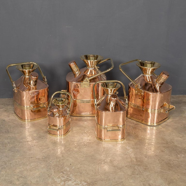 20th Century Art Deco Set of Copper Petrol Cans, C.1930 at 1stDibs