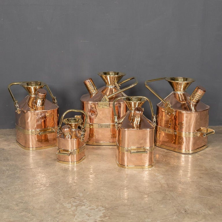 20th Century Art Deco Set of Copper Petrol Cans, C.1930 at 1stDibs