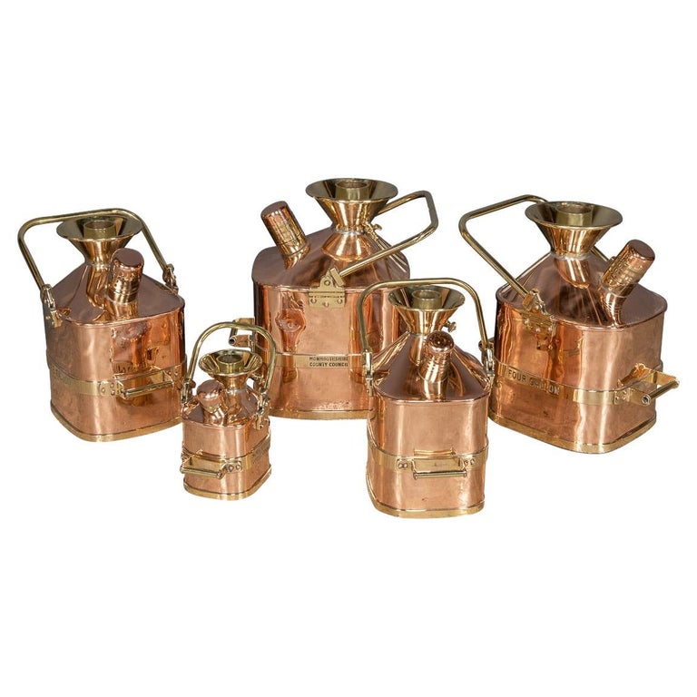 20th Century Art Deco Set of Copper Petrol Cans, C.1930 at 1stDibs