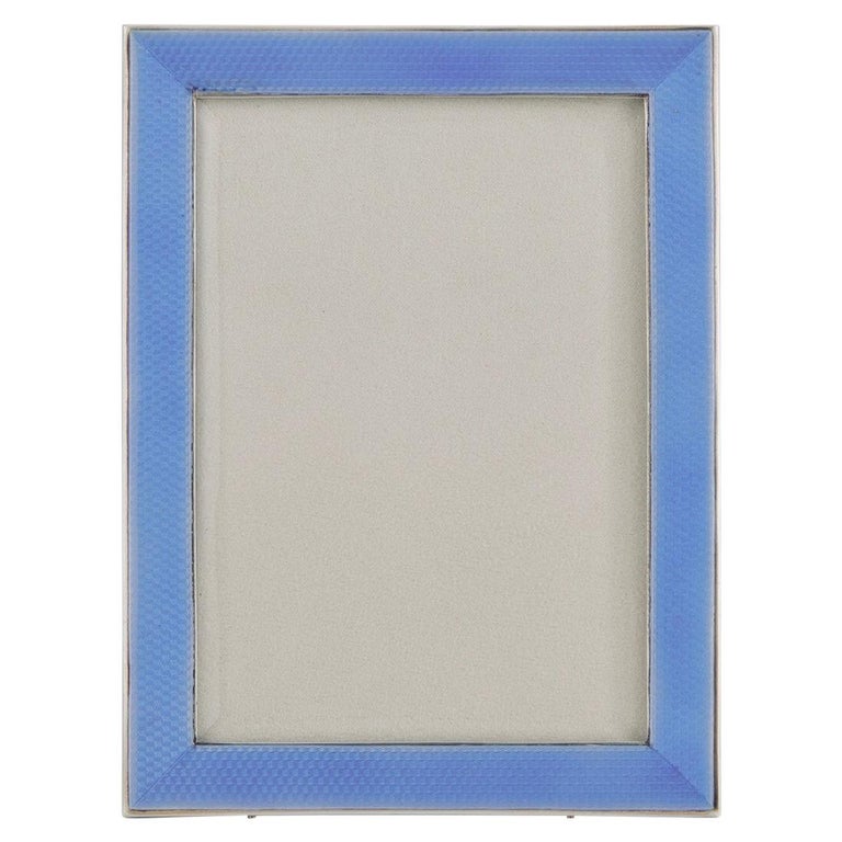 20th Century Art Deco Sterling Silver and Guilloche Enamel Frame, circa ...
