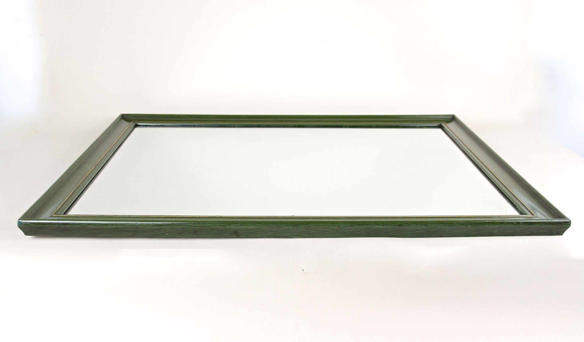 20th Century Art Deco Wall Mirror - Olive Green Lacquered, Austria ...