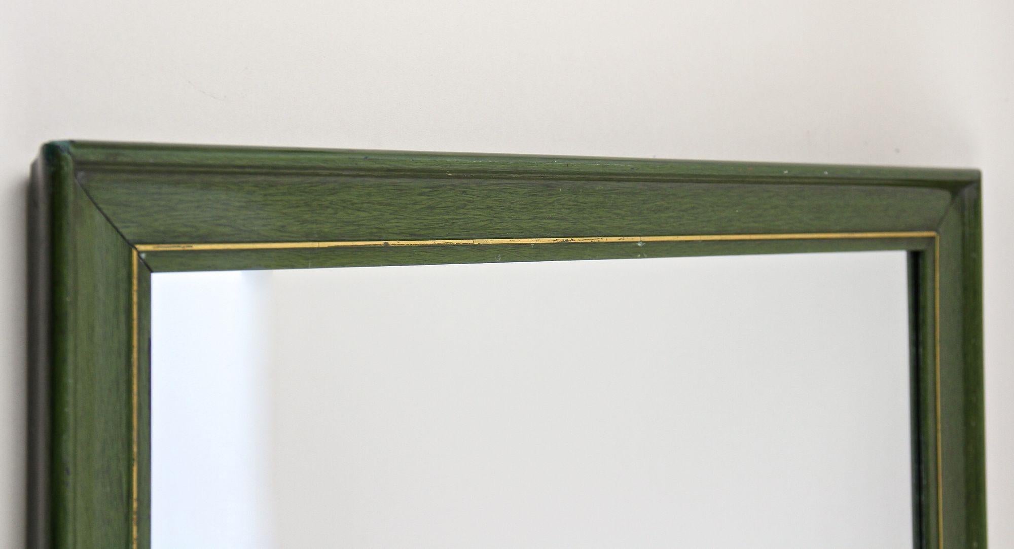 20th Century Art Deco Wall Mirror - Olive Green Lacquered, Austria ...