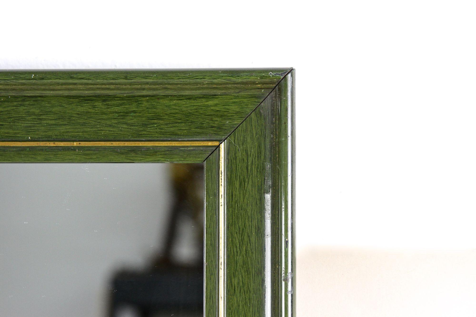 20th Century Art Deco Wall Mirror - Olive Green Lacquered, Austria ...