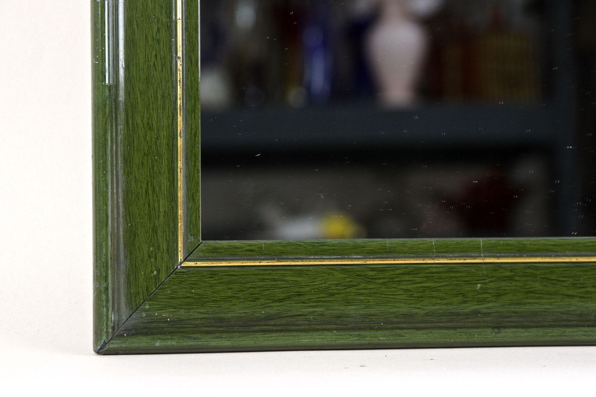 20th Century Art Deco Wall Mirror - Olive Green Lacquered, Austria ...