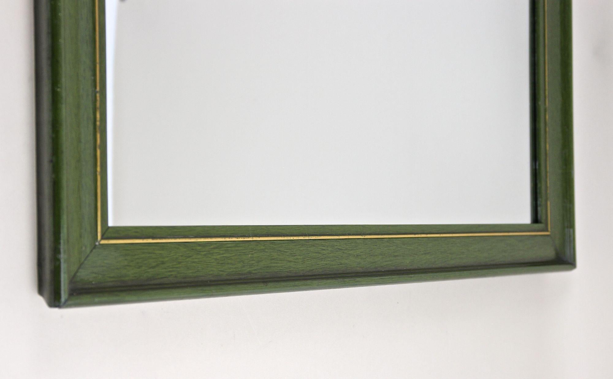 20th Century Art Deco Wall Mirror - Olive Green Lacquered, Austria ...