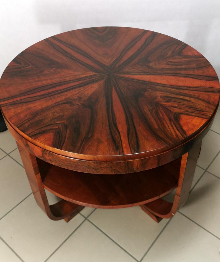 20th Century Art Deco Walnut Round Side Table at 1stDibs