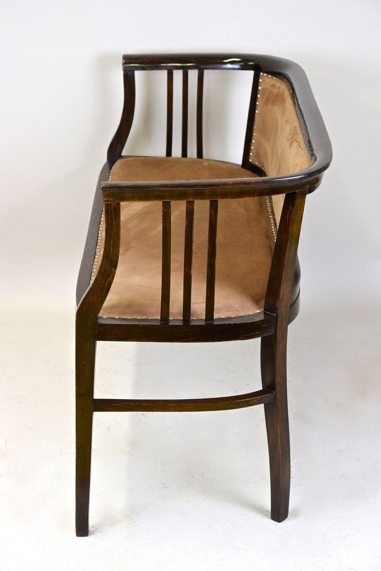 20th Century Art Nouveau Bentwood Bench, Newly Upholstered, Austria ...