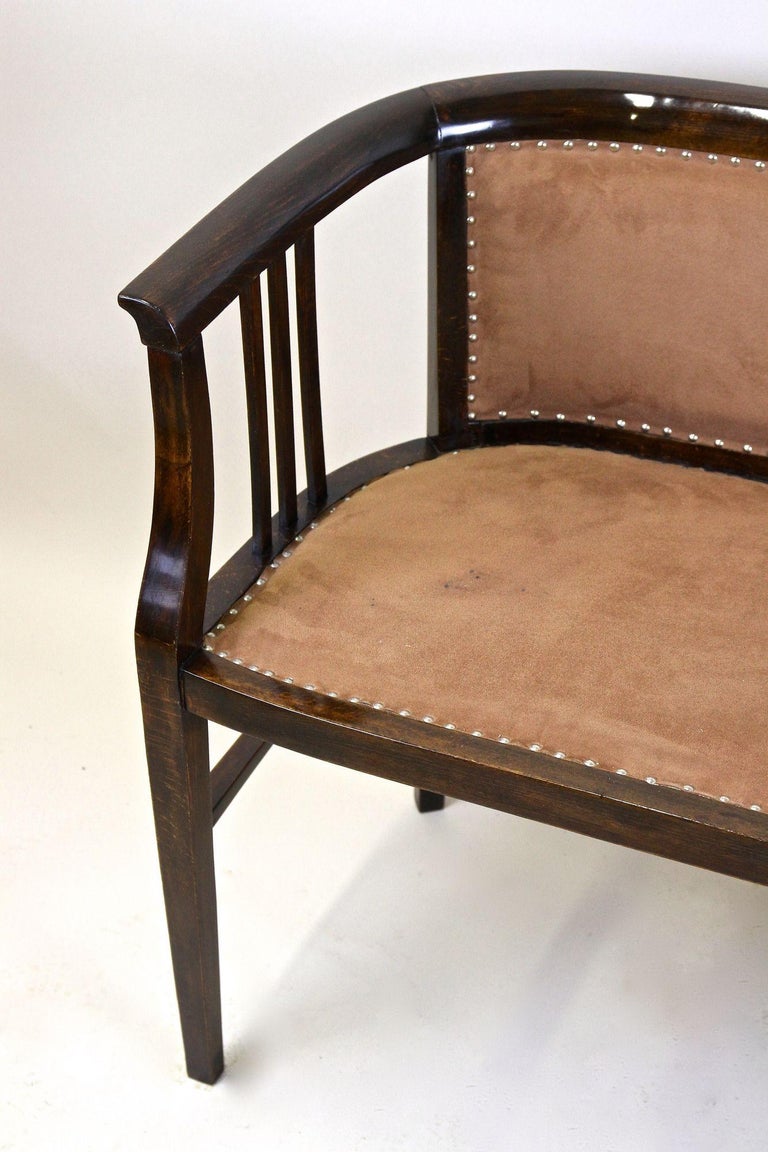 20th Century Art Nouveau Bentwood Bench, Newly Upholstered, Austria ...