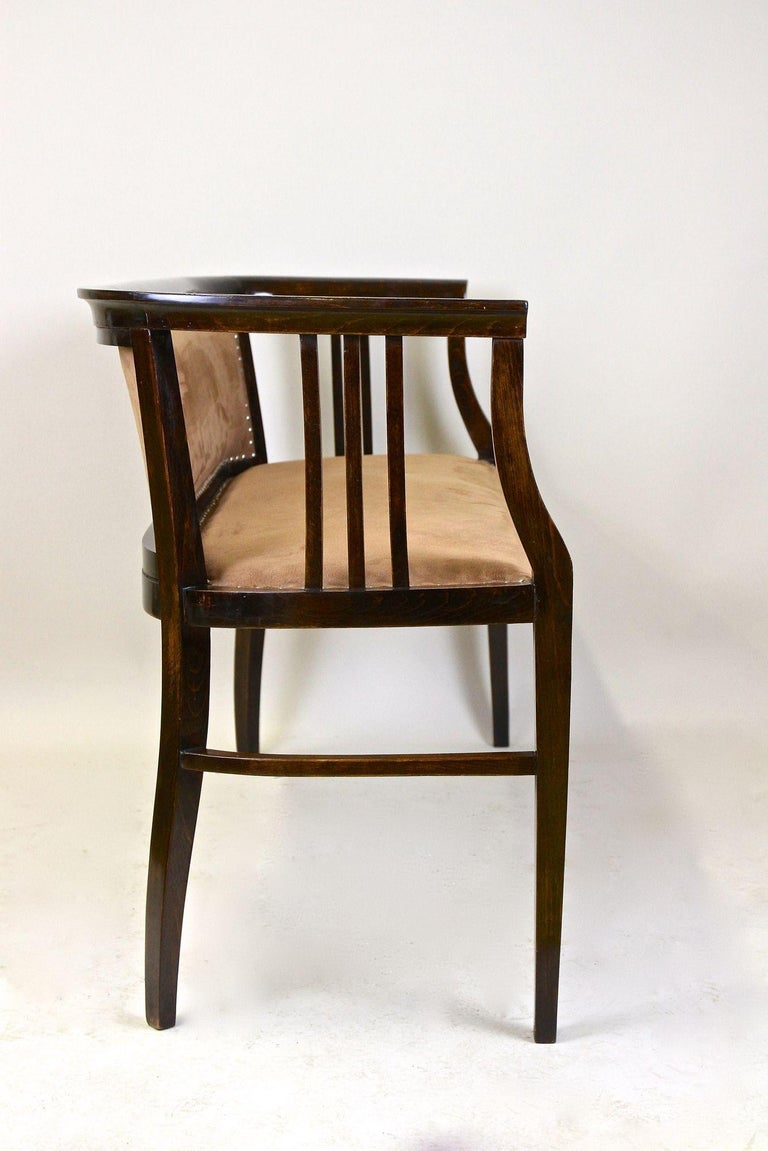 20th Century Art Nouveau Bentwood Bench, Newly Upholstered, Austria ...