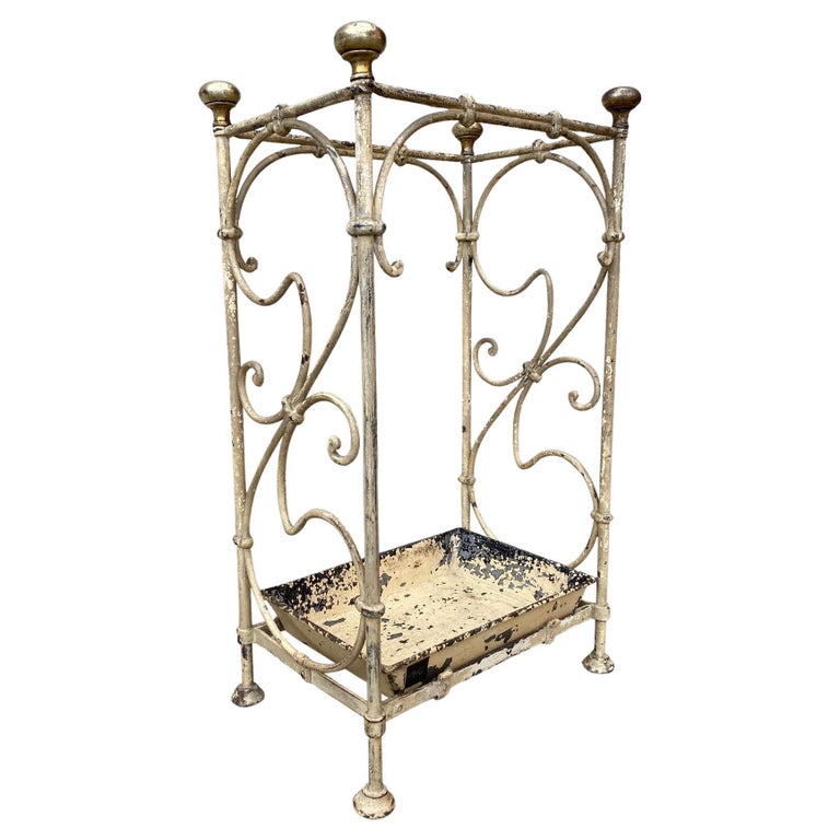 20th Century Art Nouveau Painted Iron Stick Stand For Sale at 1stDibs