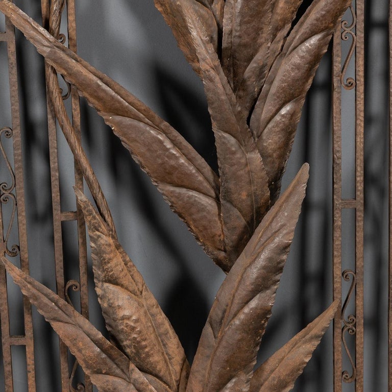 20th Century Arts and Crafts Style Bronzed Wrought Iron Panels, c.1920 ...