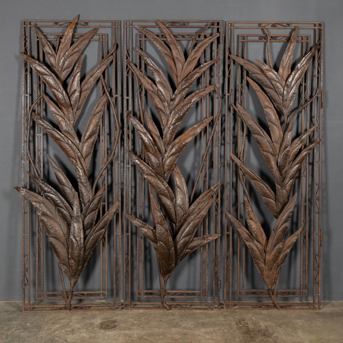 20th Century Arts and Crafts Style Bronzed Wrought Iron Panels, c.1920 ...