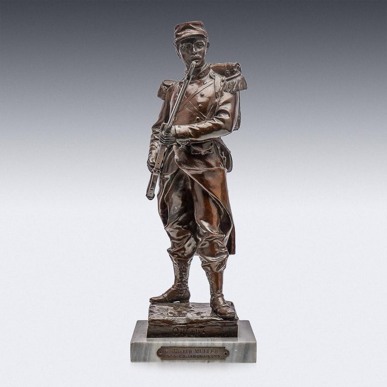 20th Century Austrian Bronze Statue of a Soldier, Joseph Muller, c.1910 ...