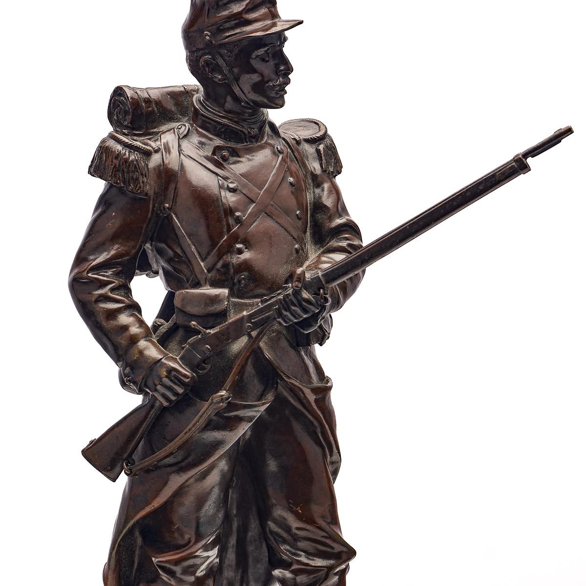 20th Century Austrian Bronze Statue of a Soldier, Joseph Muller, c.1910 ...