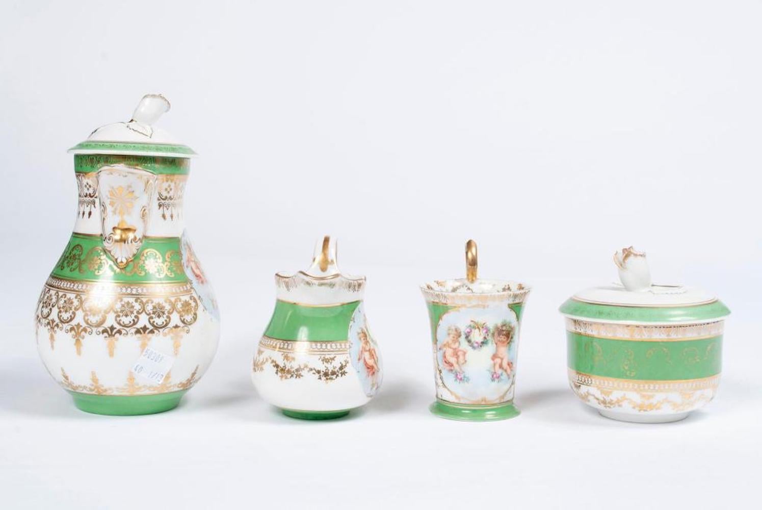 20th Century Austrian Green Tea Service for Three at 1stDibs