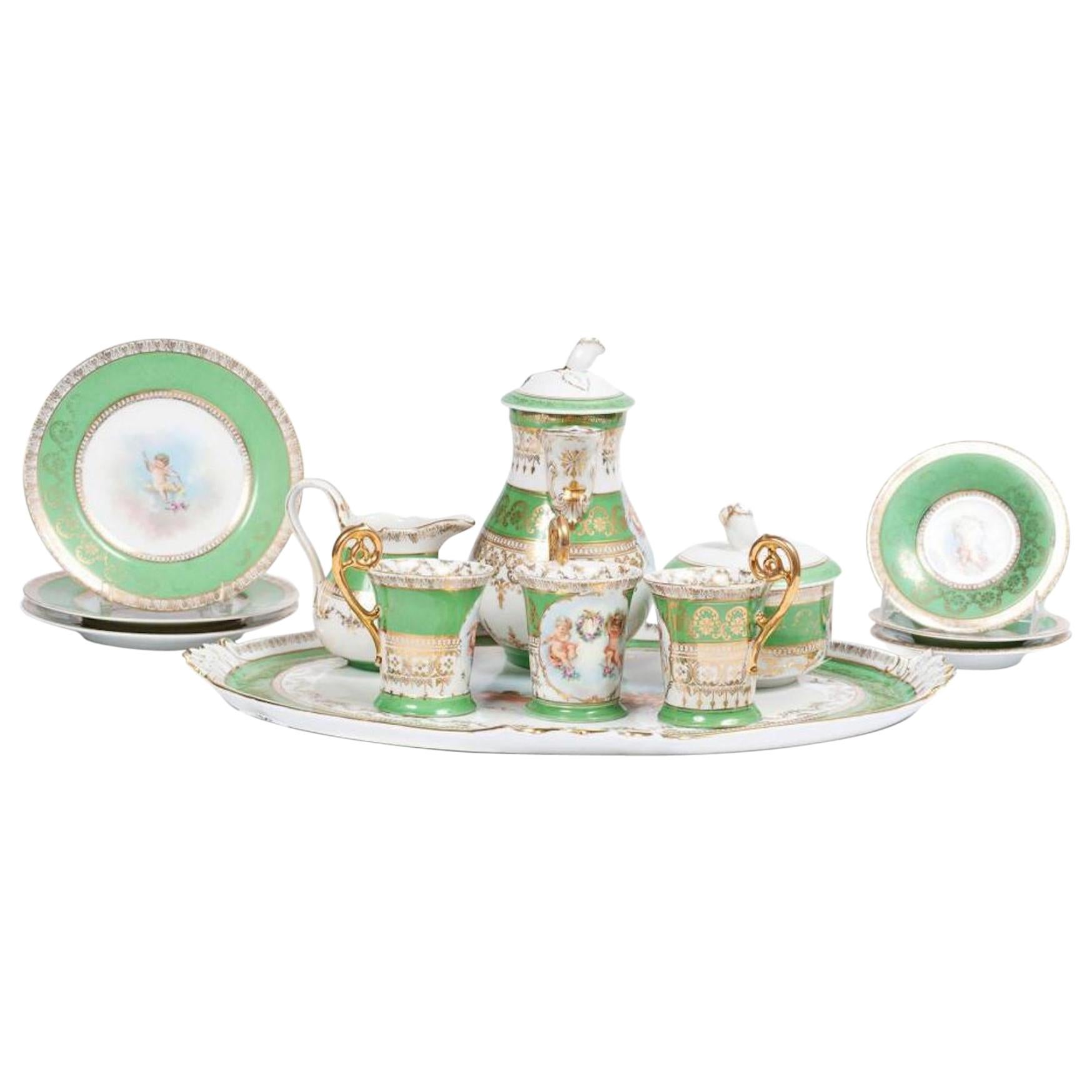 20th Century Austrian Green Tea Service for Three at 1stDibs