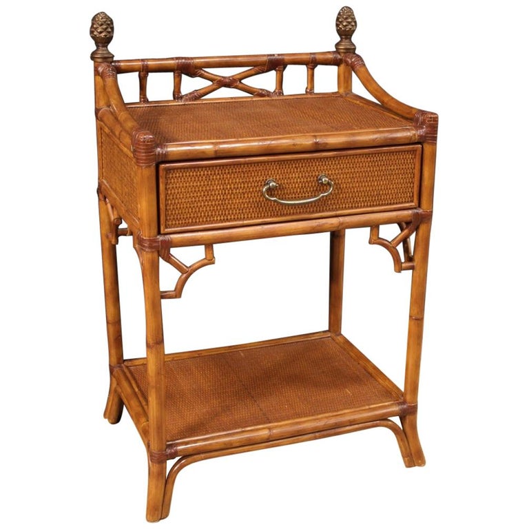 20th Century Bamboo Wood French Modern Design Side Table, 1970 For Sale ...