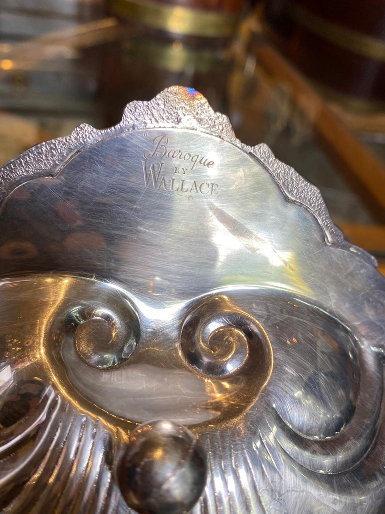 20th Century Baroque by Wallace Silver Shell Dish For Sale at 1stDibs