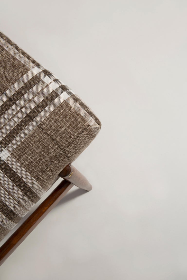 20th Century Beige Checkered Fabric Armchair, 300-227 Type, Europe ...