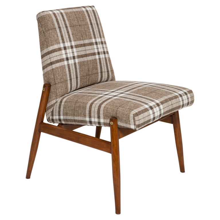 20th Century Beige Checkered Fabric Armchair, 300-227 Type, Europe ...