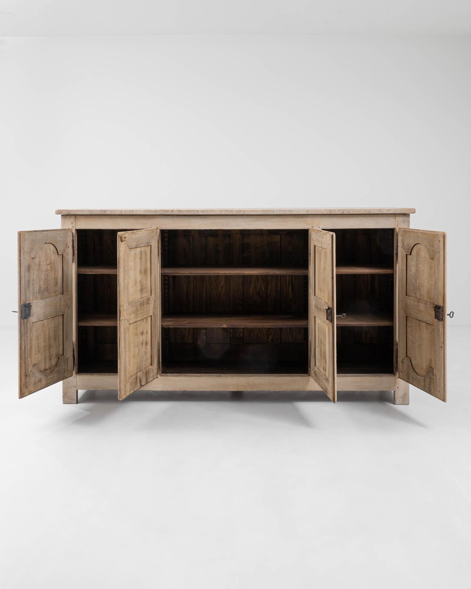 20th Century Belgian Bleached Oak Buffet For Sale at 1stDibs