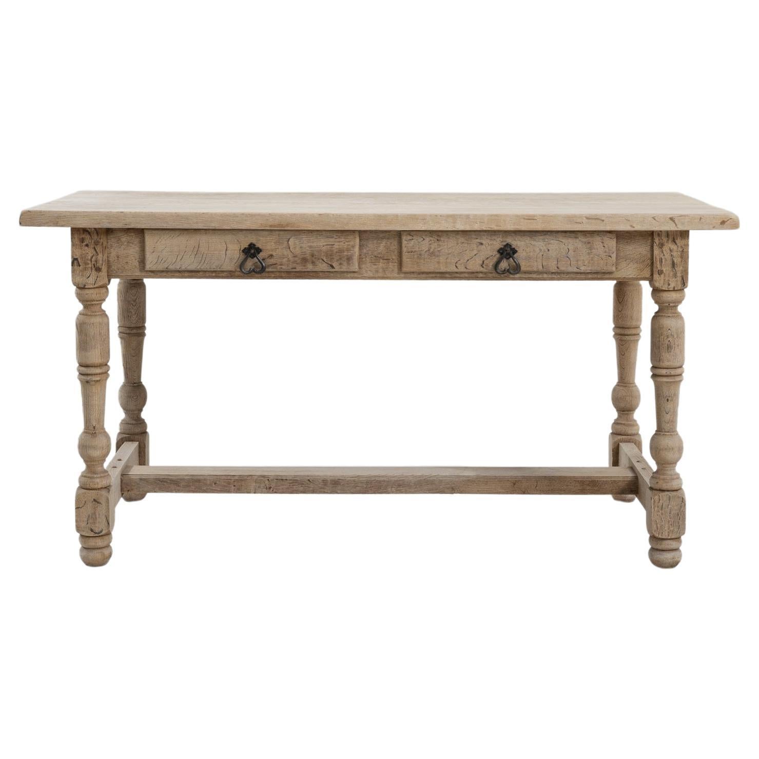 20th Century Belgian Bleached Oak Table For Sale at 1stDibs