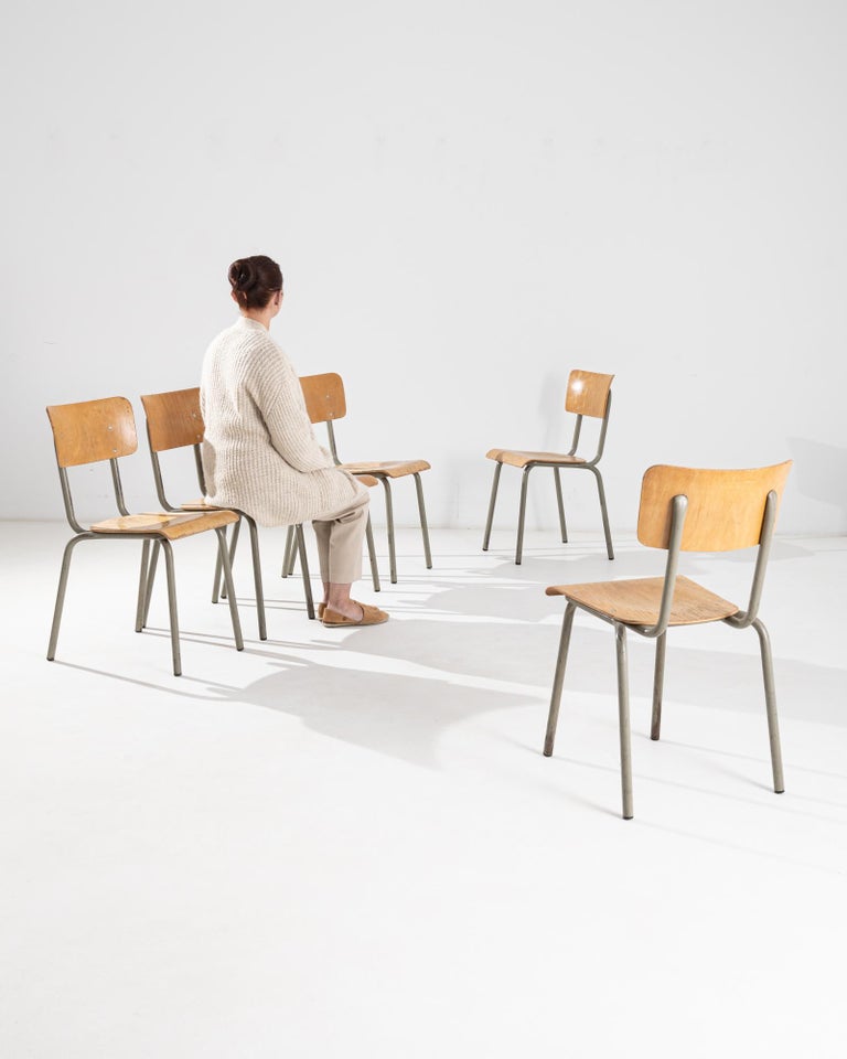 20th Century Belgian Metal Chairs by Tubax For Sale at 1stDibs