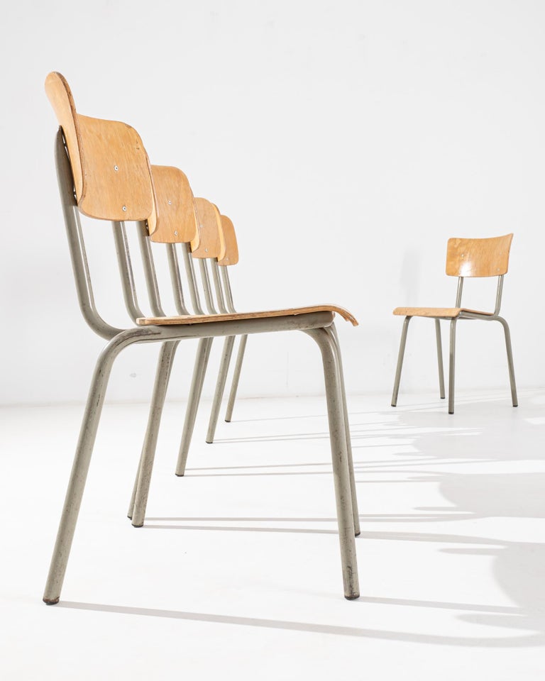 20th Century Belgian Metal Chairs by Tubax For Sale at 1stDibs