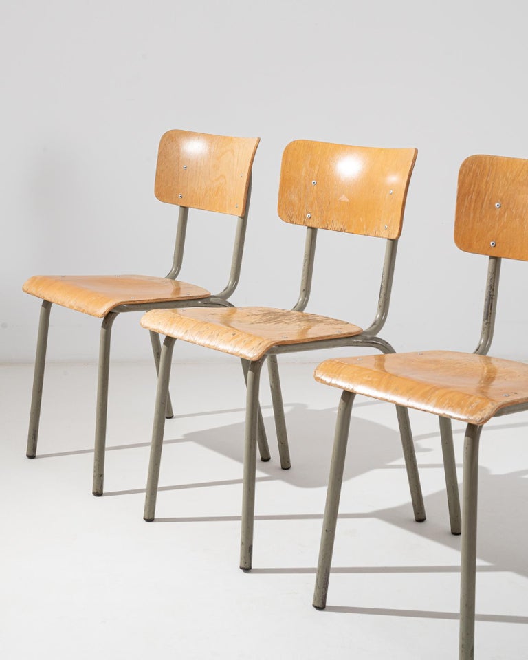 20th Century Belgian Metal Chairs by Tubax For Sale at 1stDibs